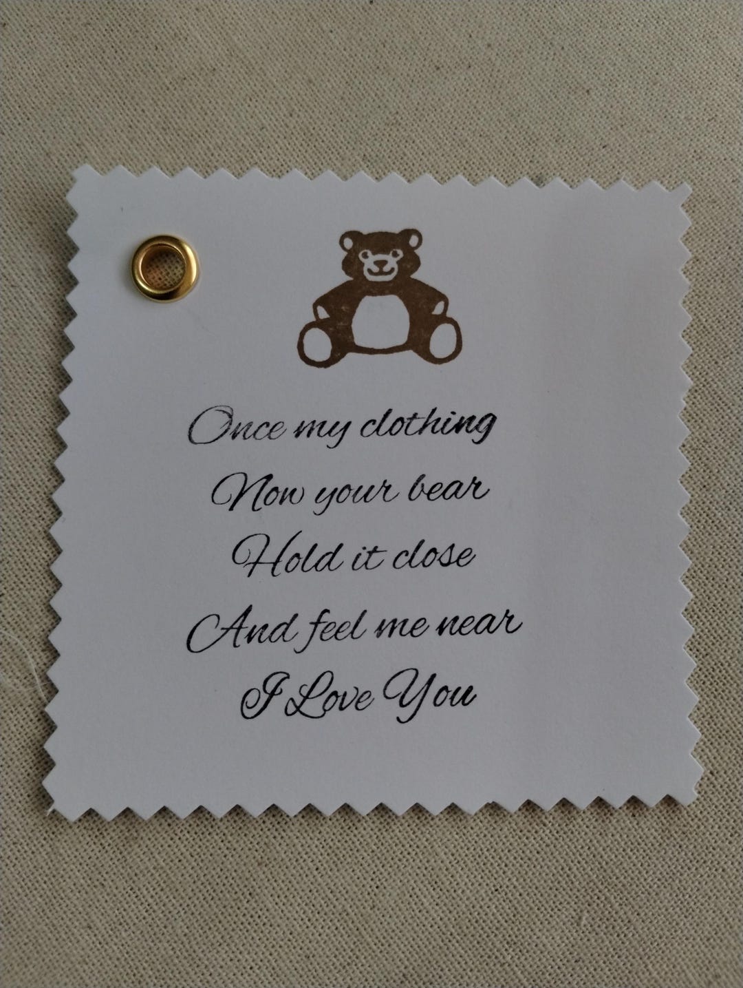 New Handmade Gift Tags, Add on for Your Memory Bear, Personalized Tags ...