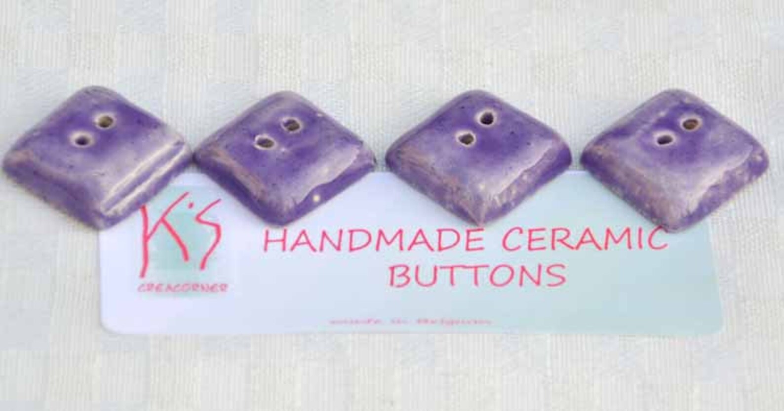4 Pieces Handmade Ceramic Large Square Buttons in Soft Violet - Etsy