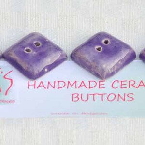 4 Pieces Handmade Ceramic Large Square Buttons in Soft Violet - Etsy