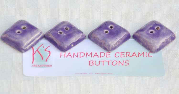 4 Pieces Handmade Ceramic Large Square Buttons in Soft Violet - Etsy