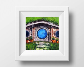 Lord of the Rings Art Hobbit House Print Giclee Hobbiton | Etsy