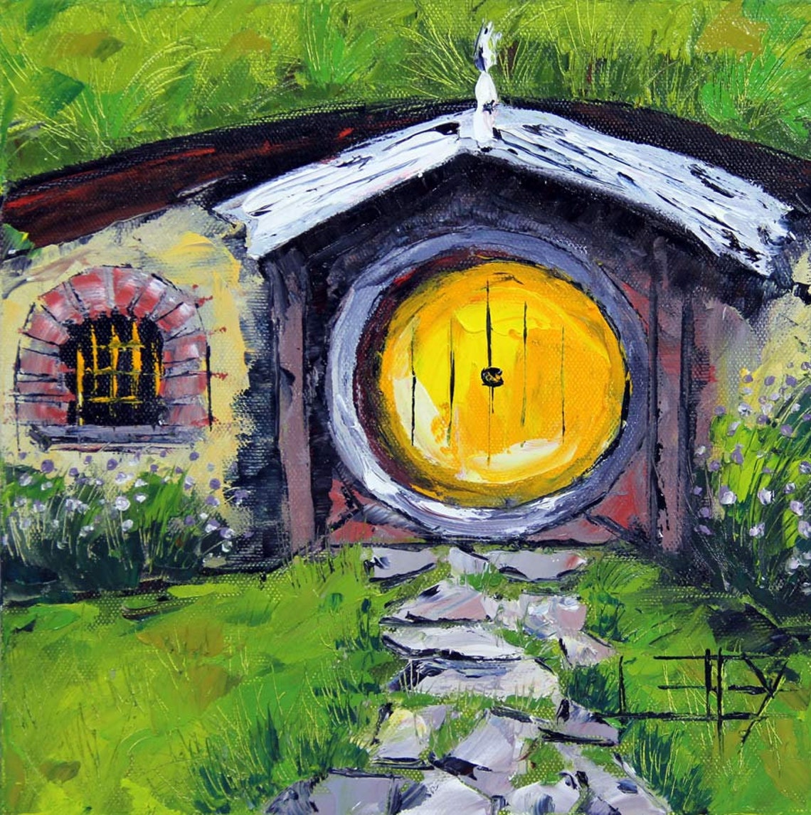 Lord of the Rings Print Hobbit House Art Giclee Hobbiton - Etsy