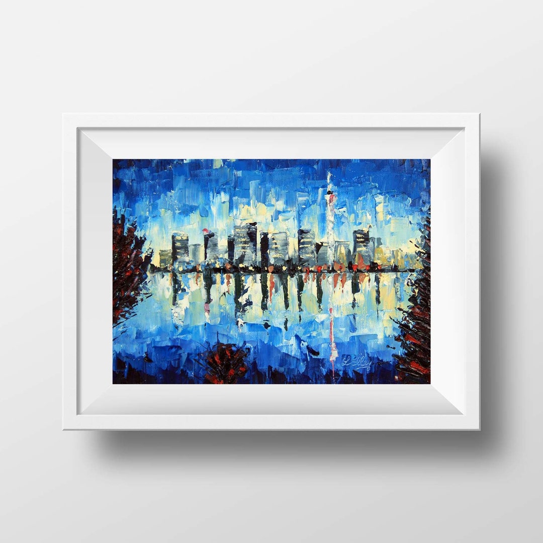 New Zealand Print, Auckland Abstract Landscape, Award Winning Original ...