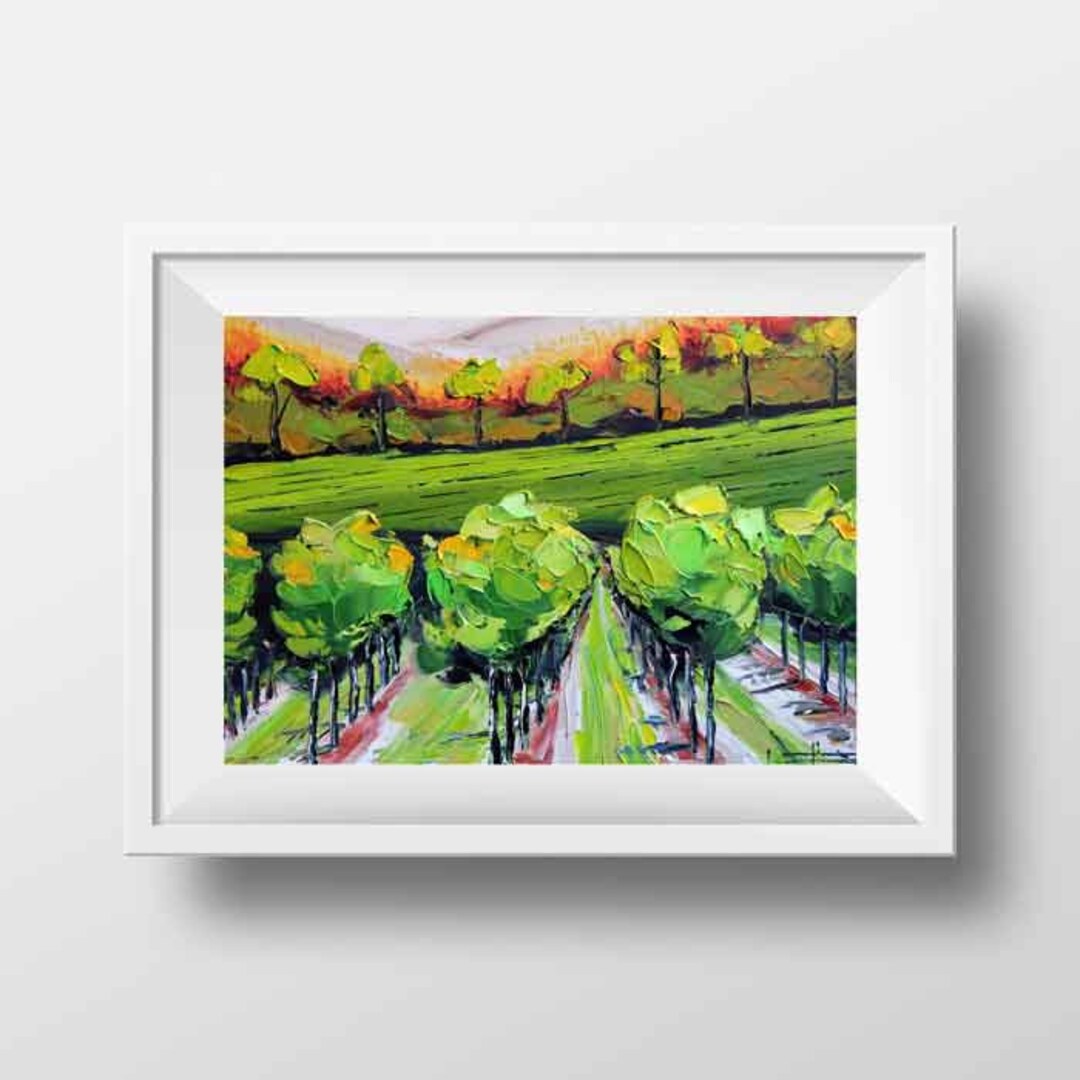 Napa Valley Vineyard Art Print: Palette Knife Landscape - Etsy