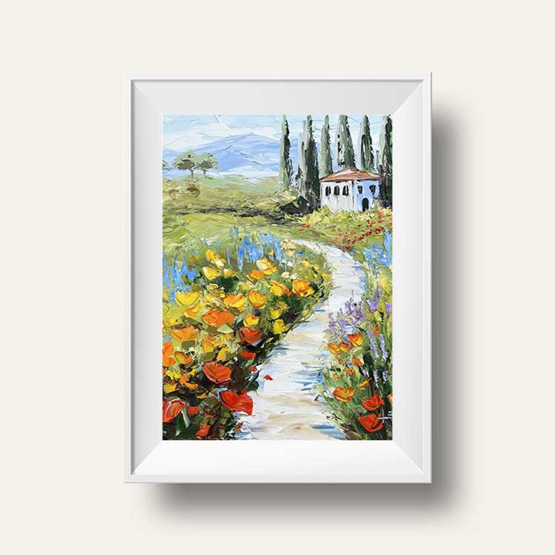 Tuscany Print, Wine Country, Italian Art, 8x10, 11x14, 12x16, Colorful ...