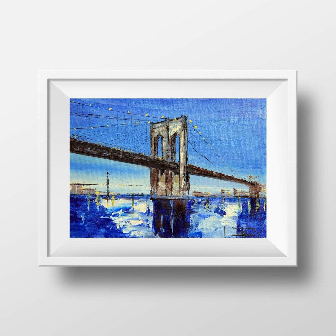 New York Print, Brooklyn Bridge, 8x10, 11x14, NY City NYC Art, Signed ...