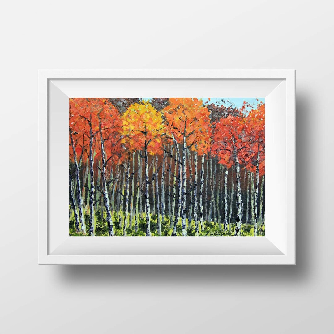 Tree Landscape Print, Birch Trees, 8x10, 11x14, 12x16, Giclee, Large ...