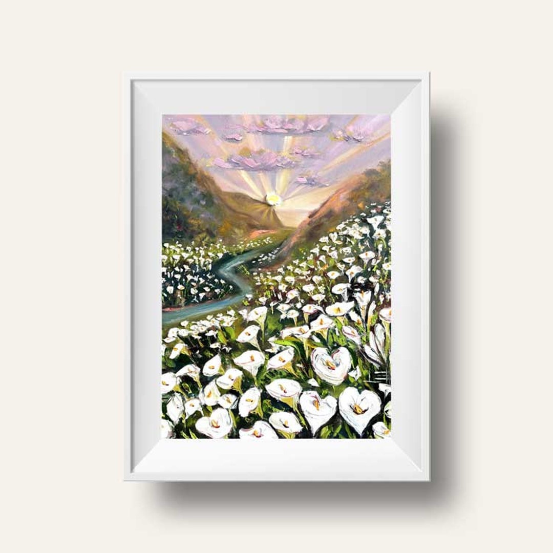 Calla Lily Print, California Art, California Landscape, Calla Lilies ...
