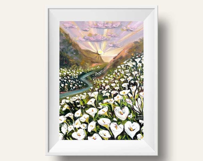 Calla Lily Print, California Art, California Landscape, Calla Lilies ...
