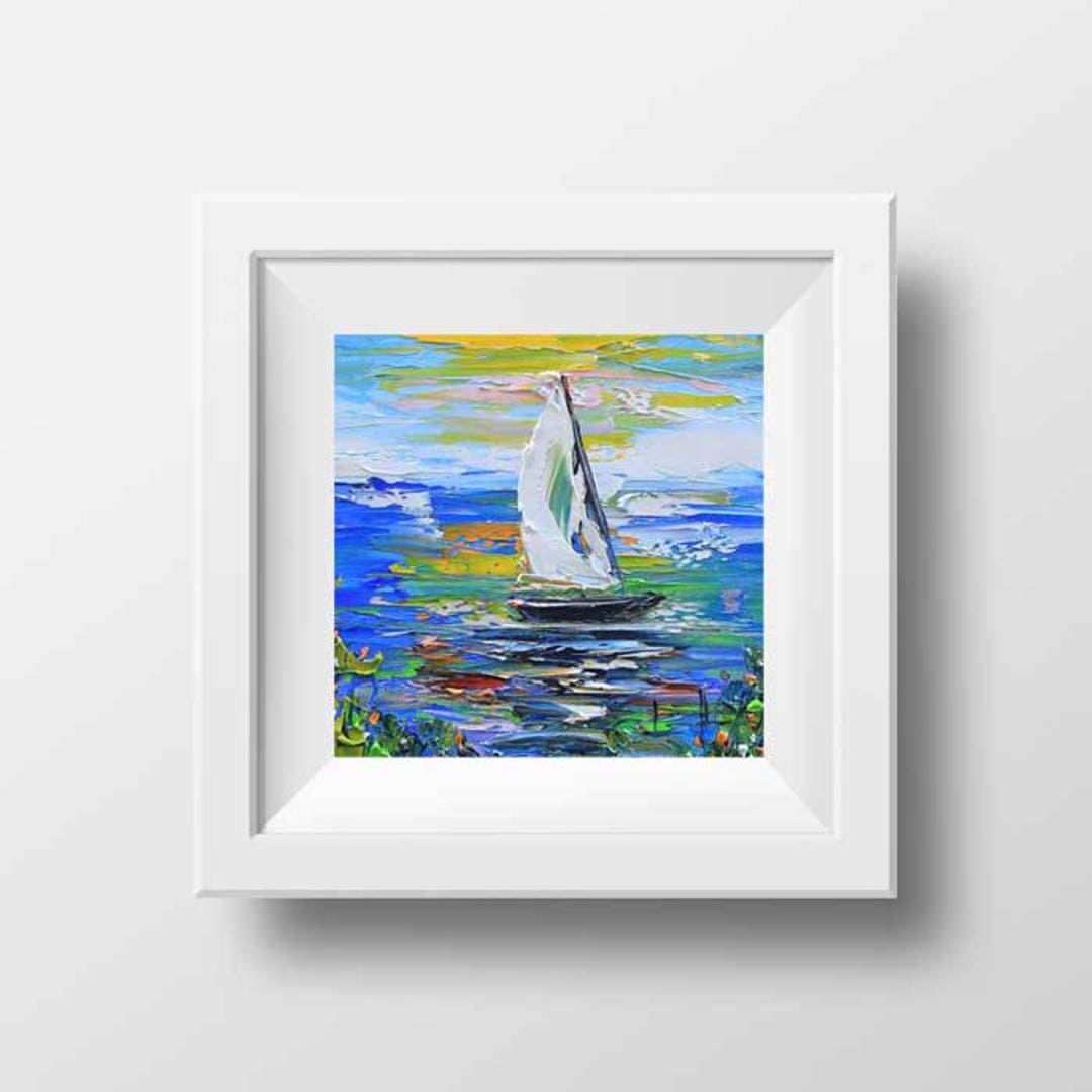 Sailboat Print, Boat Art, Maritime Art, Nautical Print, Colorful Print ...