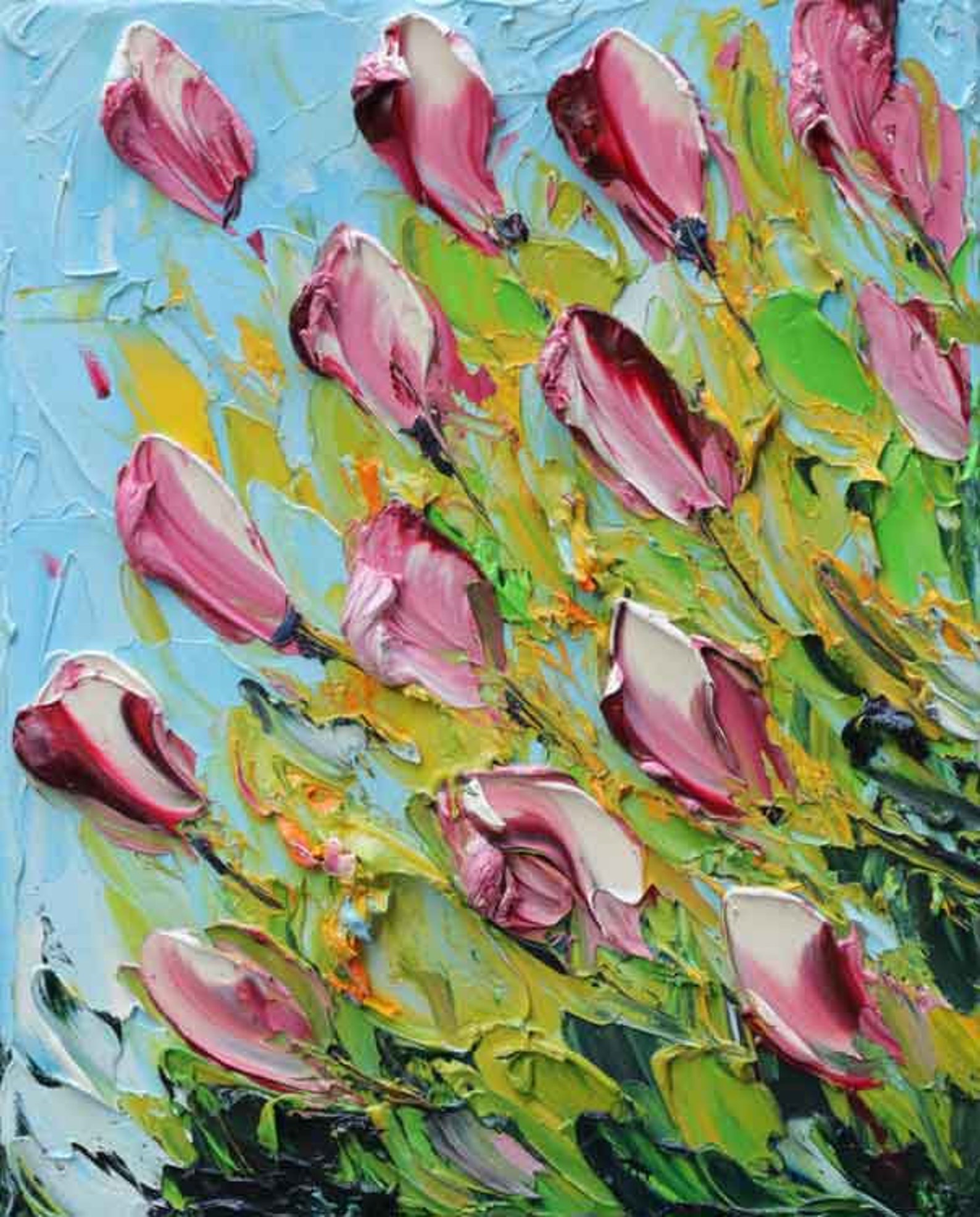 Tulip Art Tulip Print Floral Printtulip Artwork Colorful - Etsy