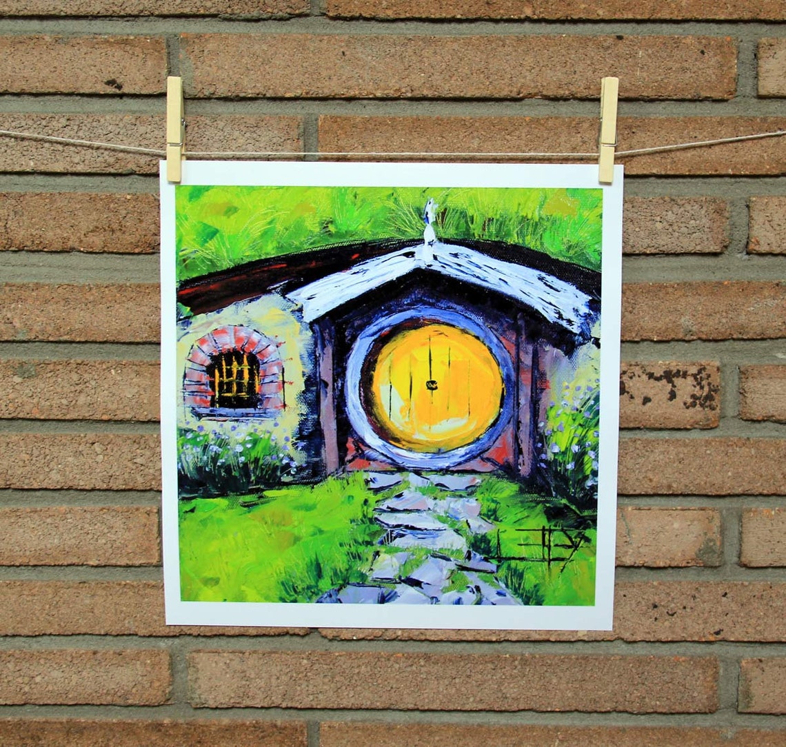 Lord of the Rings Print Hobbit House Art Giclee Hobbiton - Etsy