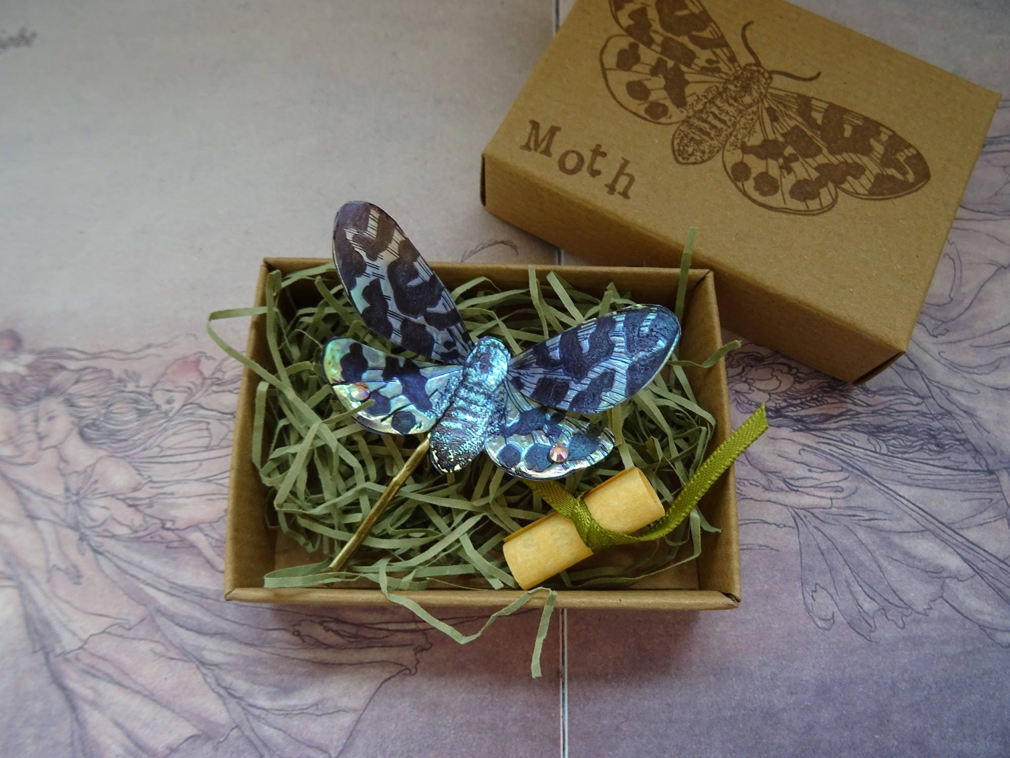 Lunar Moth Shimmering Hair Slide