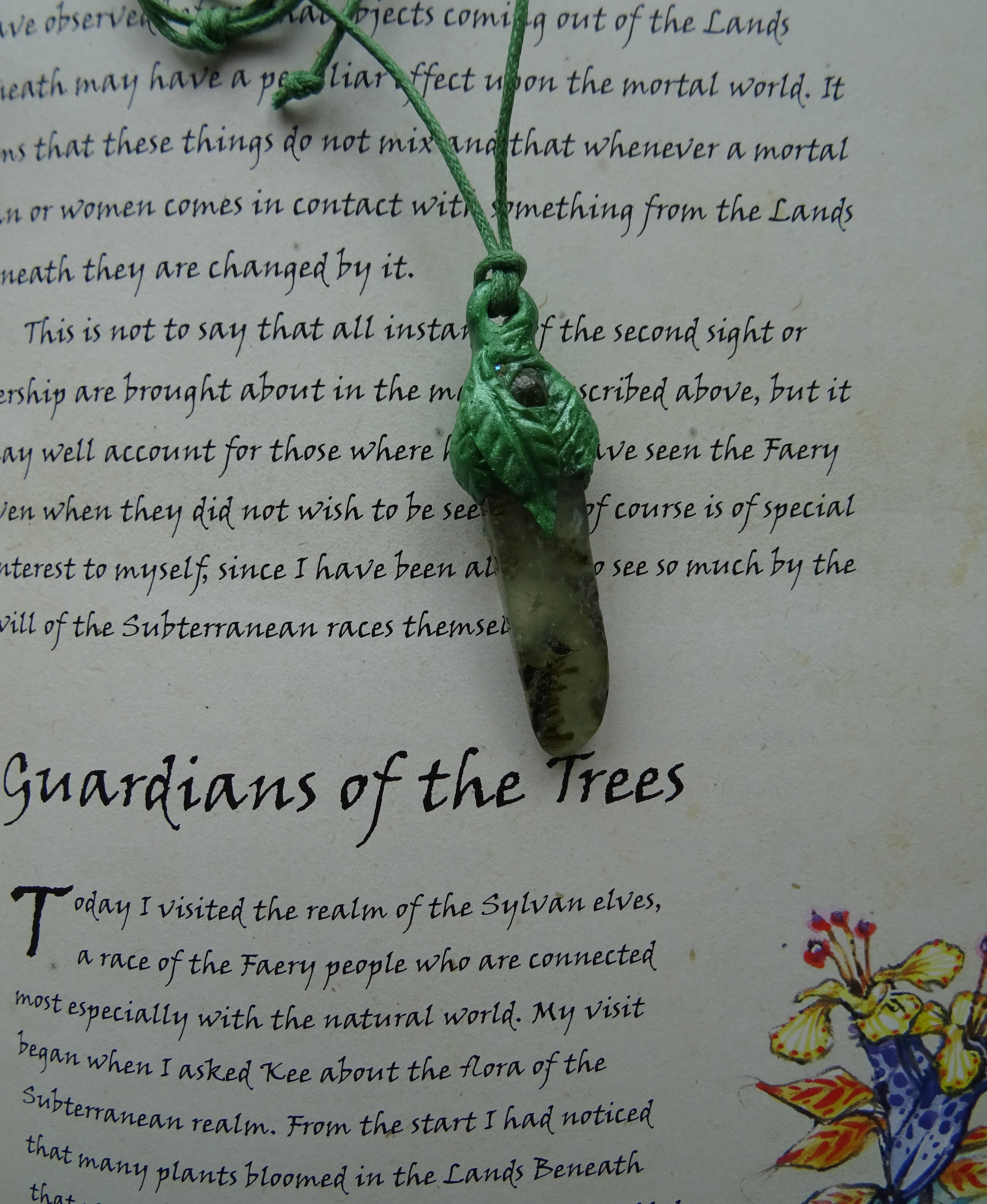 Elven Forest ~ Prehnite & Peridot Pendant
