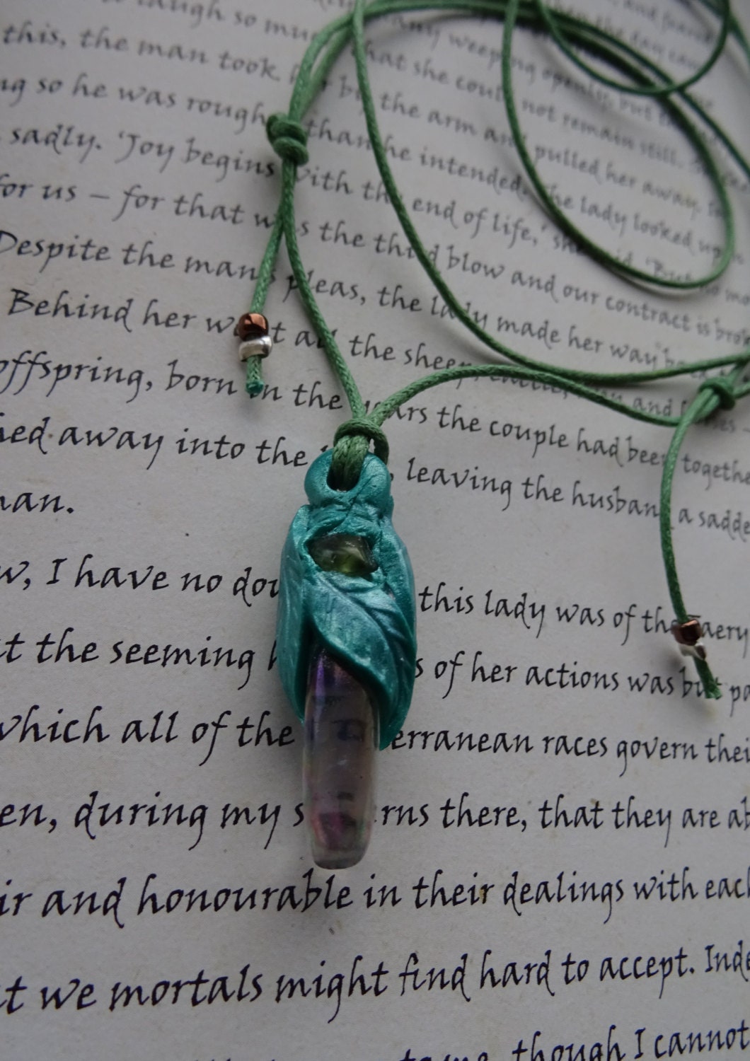 Elven Aura ~ Titanium Quartz & Peridot Necklace