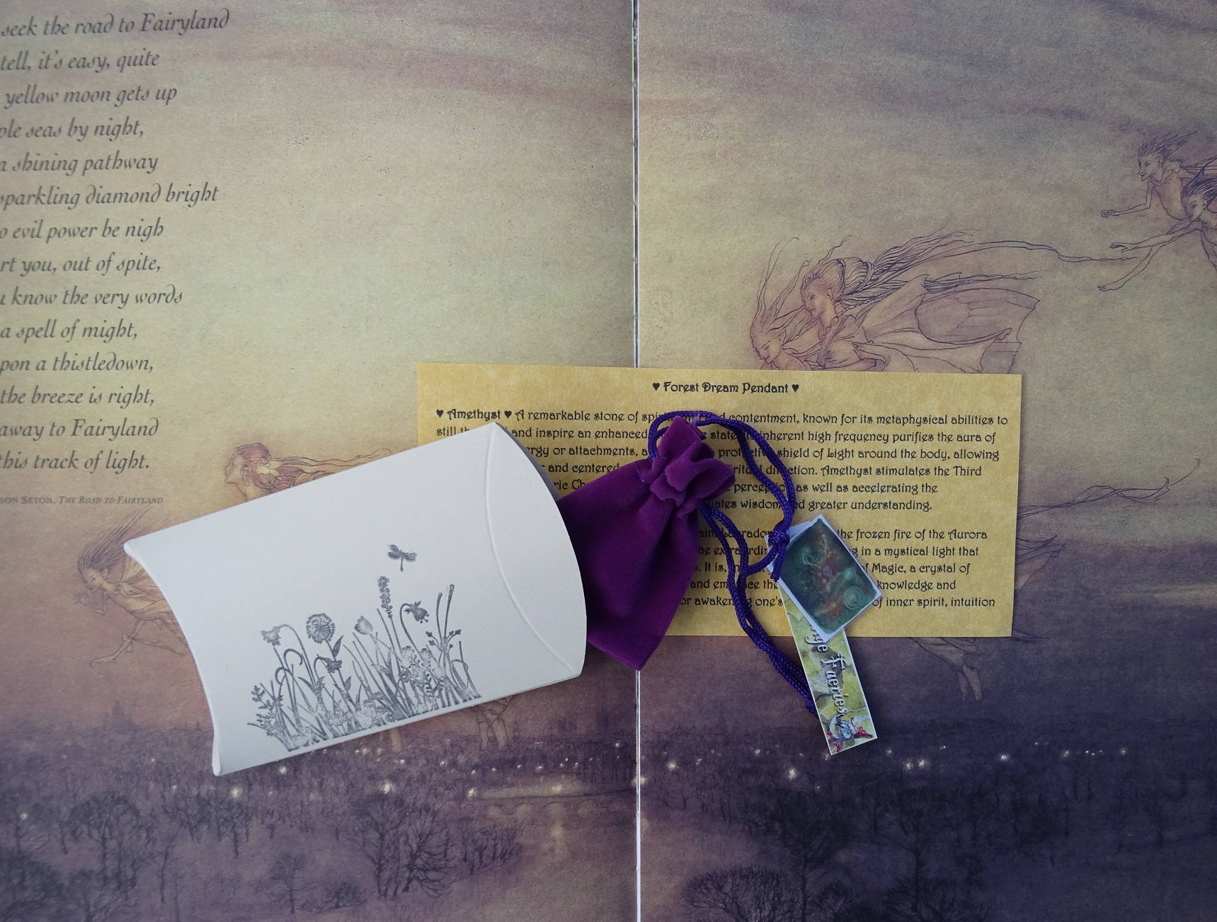 Elven Blessing ~ Titanium Quartz & Quartz Gemstone Fairy Pendant