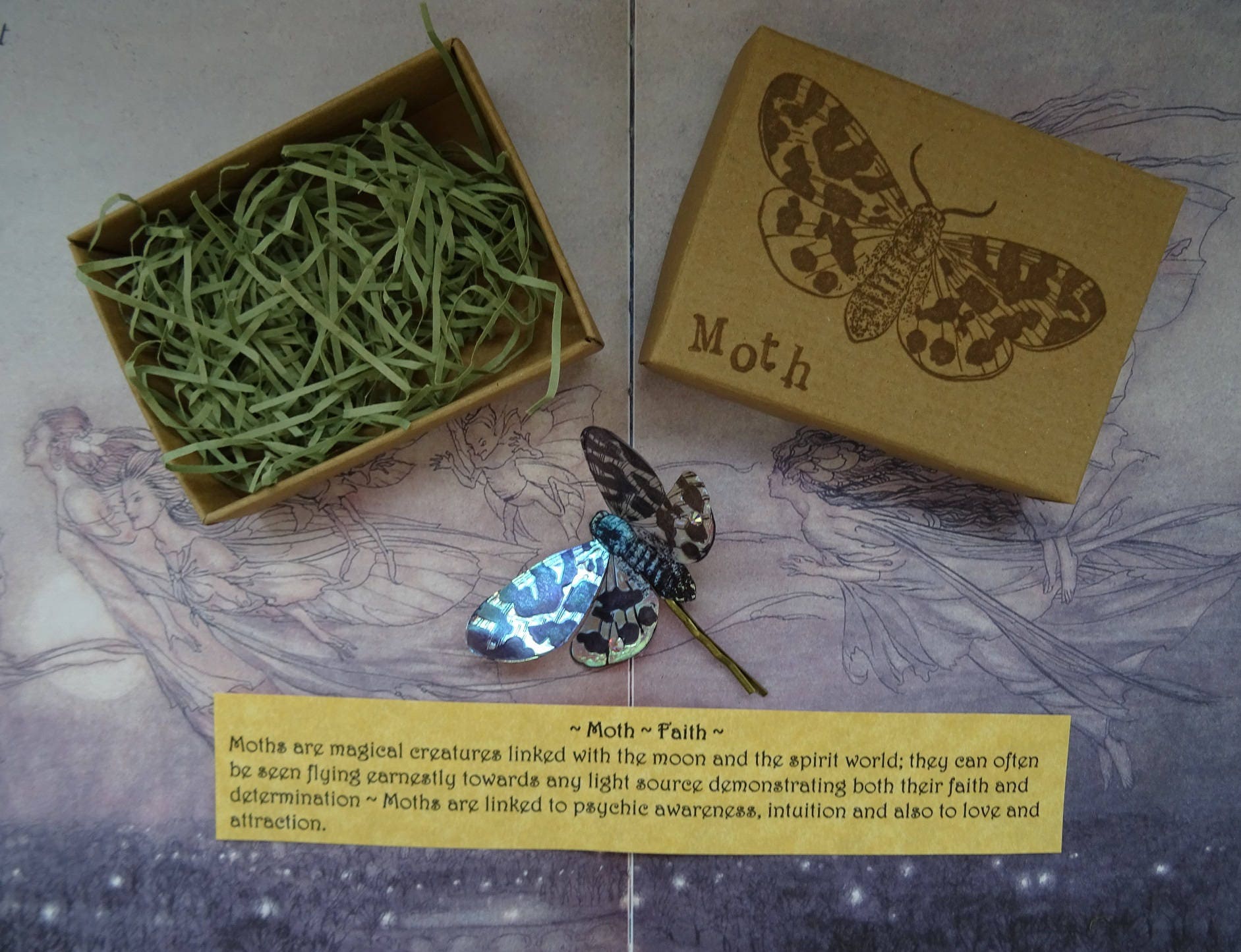 Lunar Moth Shimmering Hair Slide