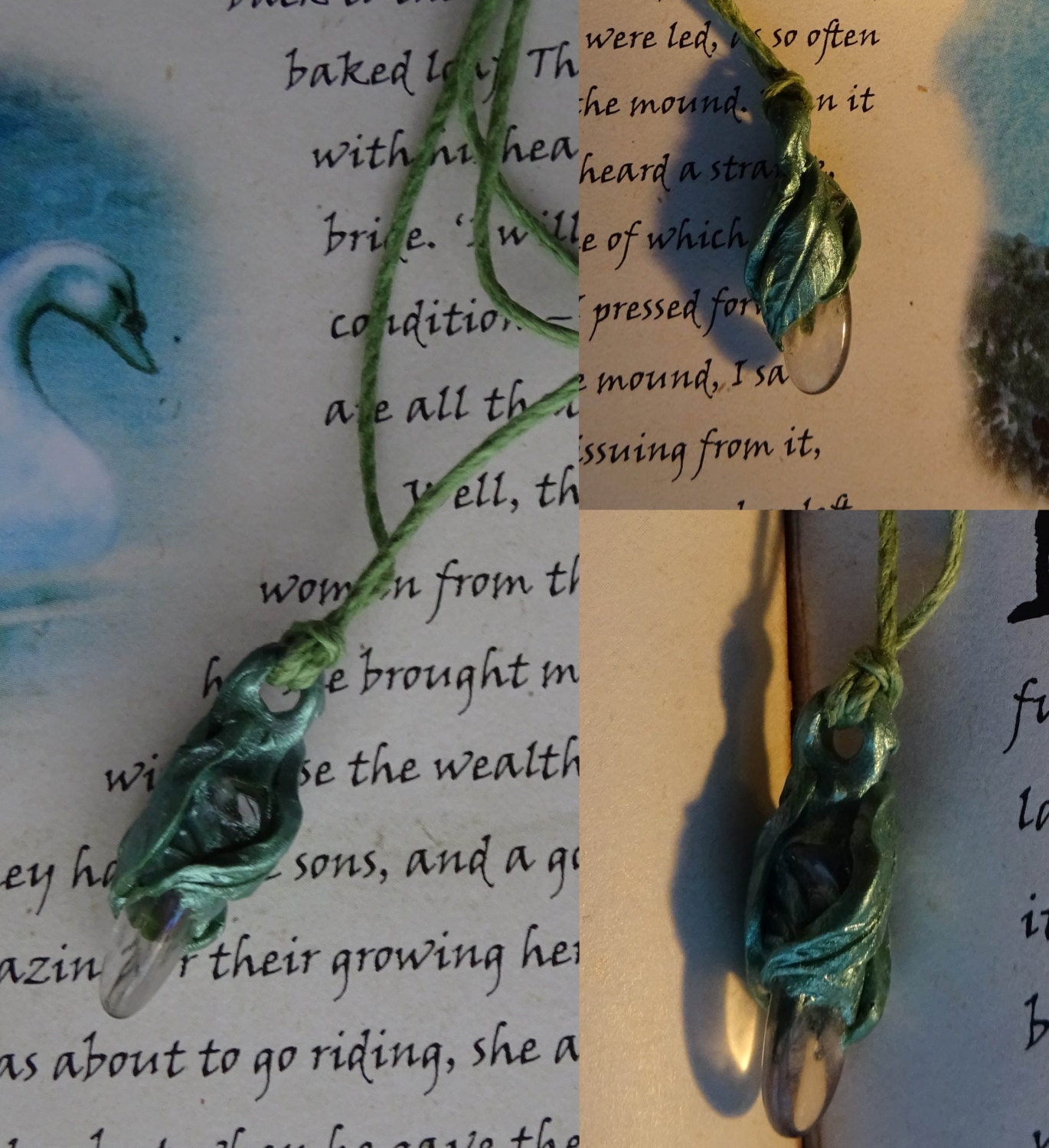 Elven Blessing ~ Titanium Quartz & Quartz Gemstone Fairy Pendant