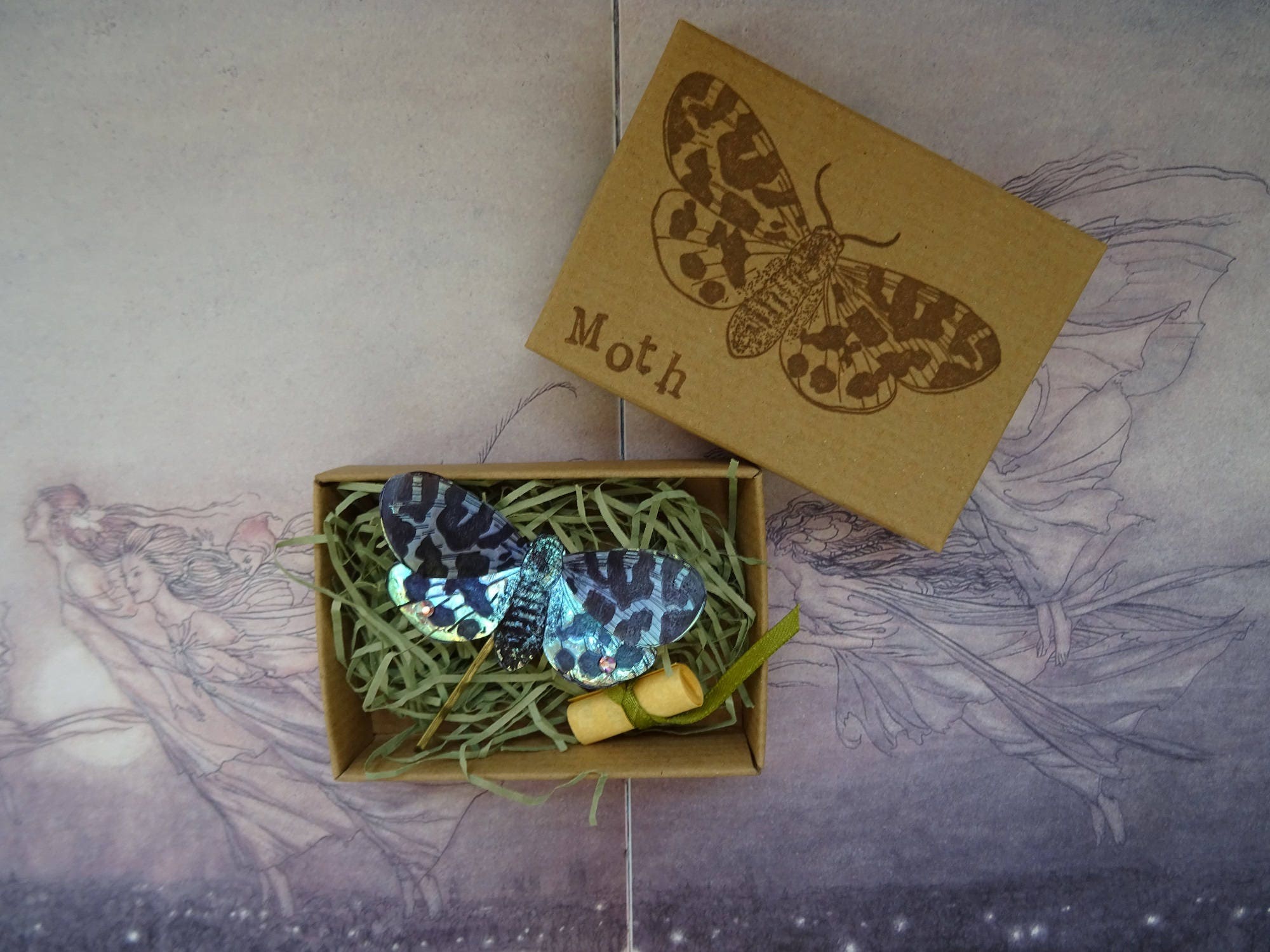 Lunar Moth Shimmering Hair Slide