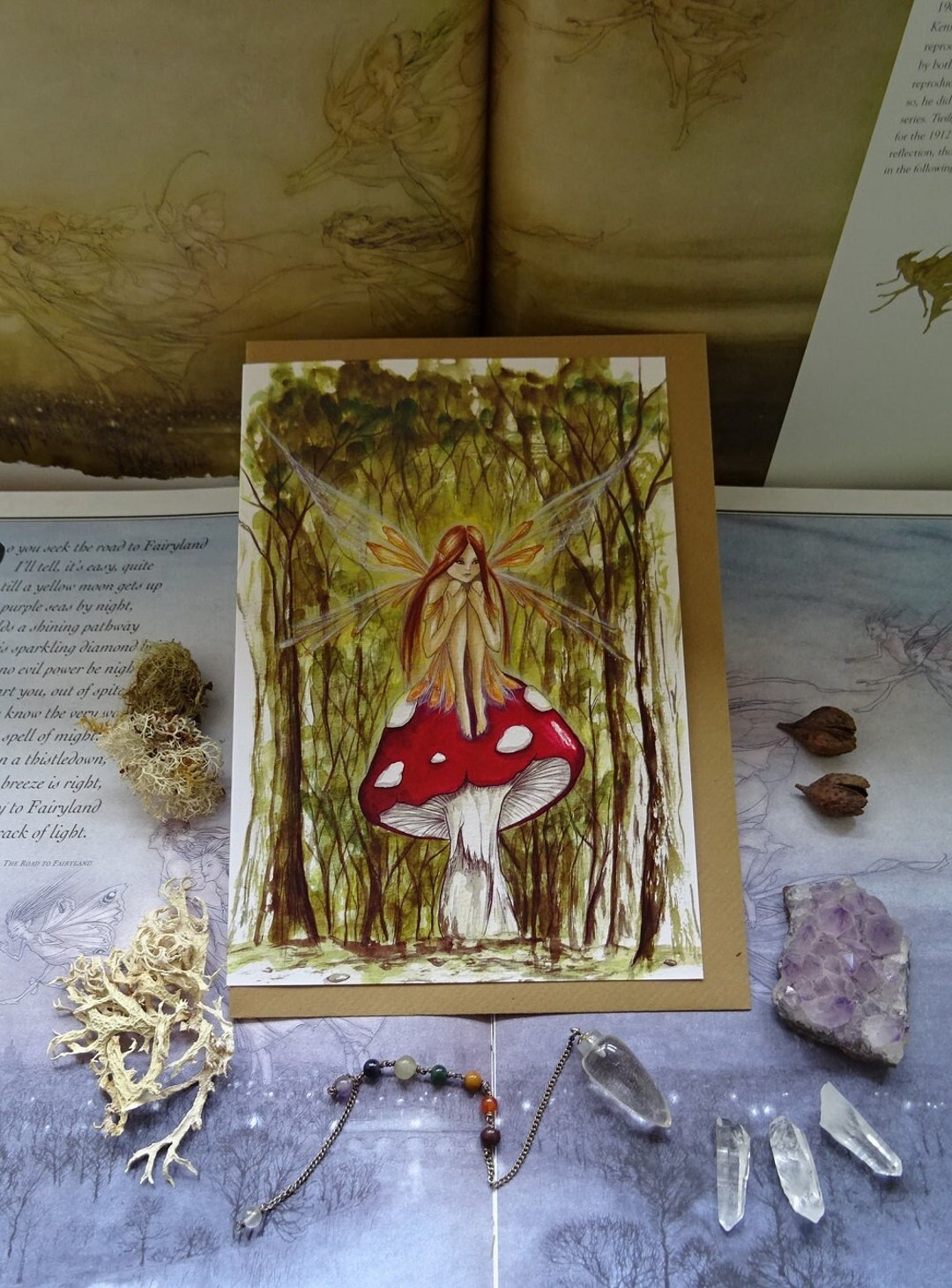 Woodland Wish, Greetings Card, Art Card, Toadstool, Forest, Woodland ...