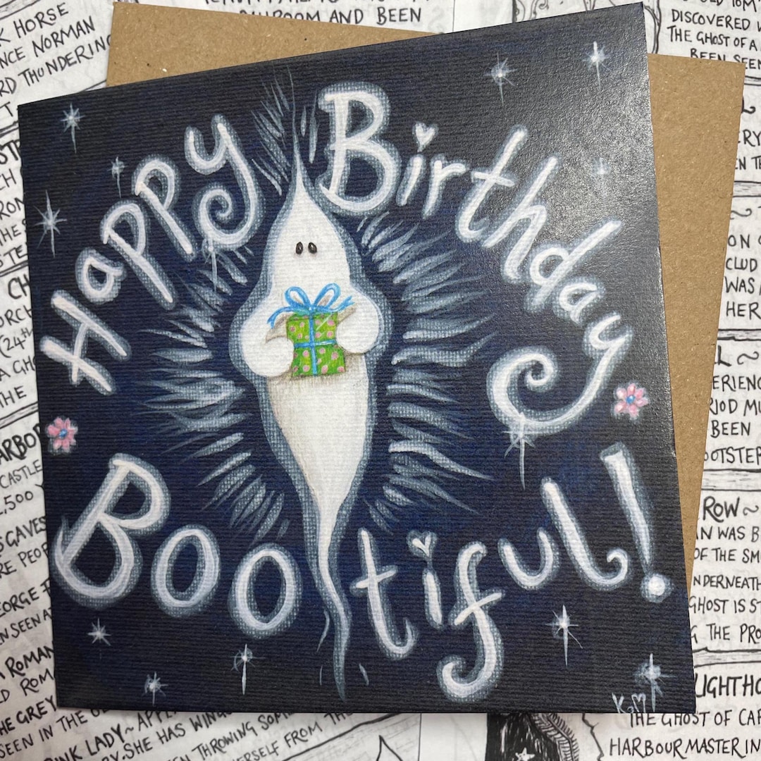 Happy Birthday Ghost Card: 'bootiful' Recycled Greetings Card - Etsy