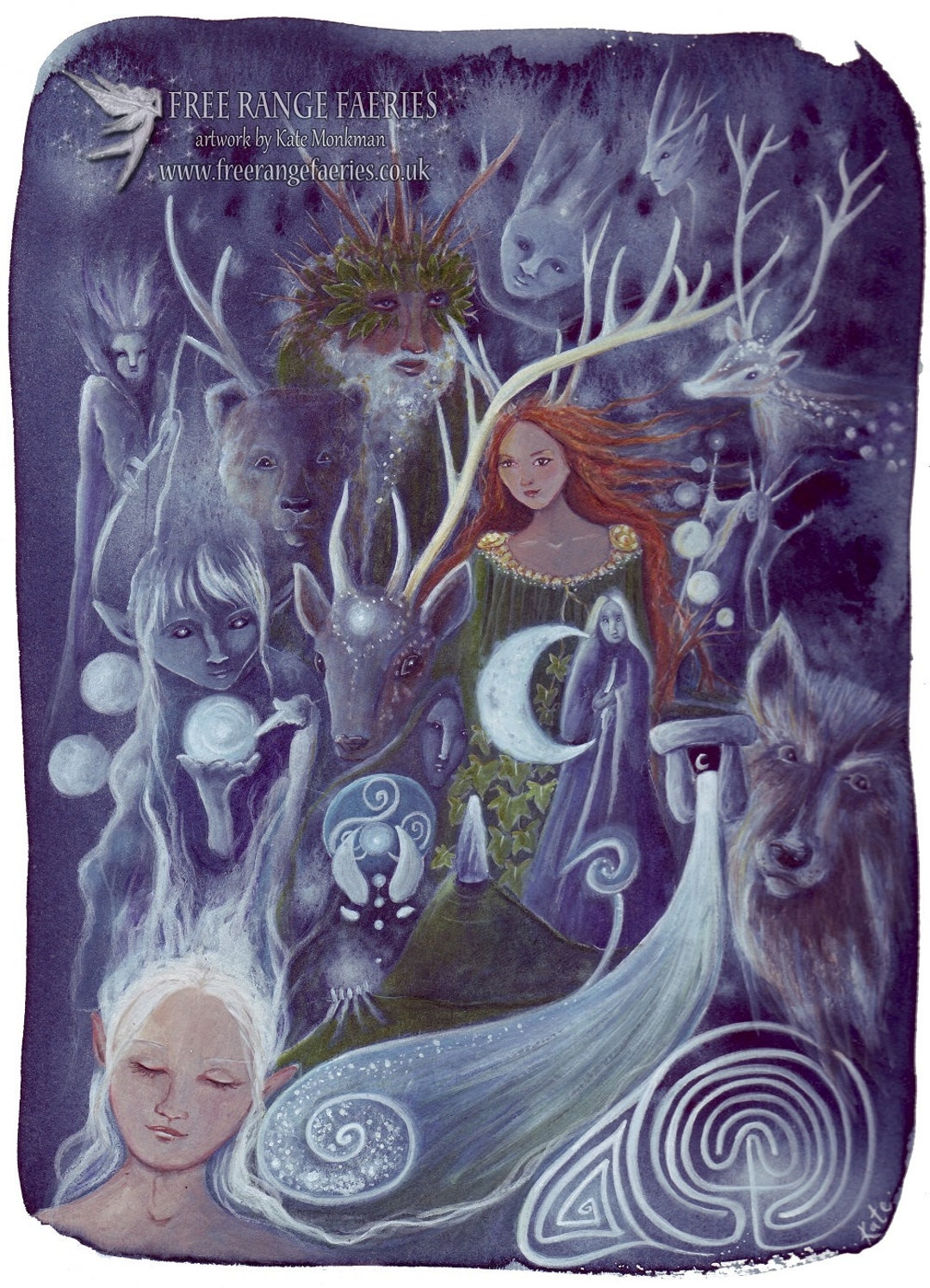 Arianrhod Art Print: Welsh Moon Goddess, Celtic Forest (21x14.8 Cm ...