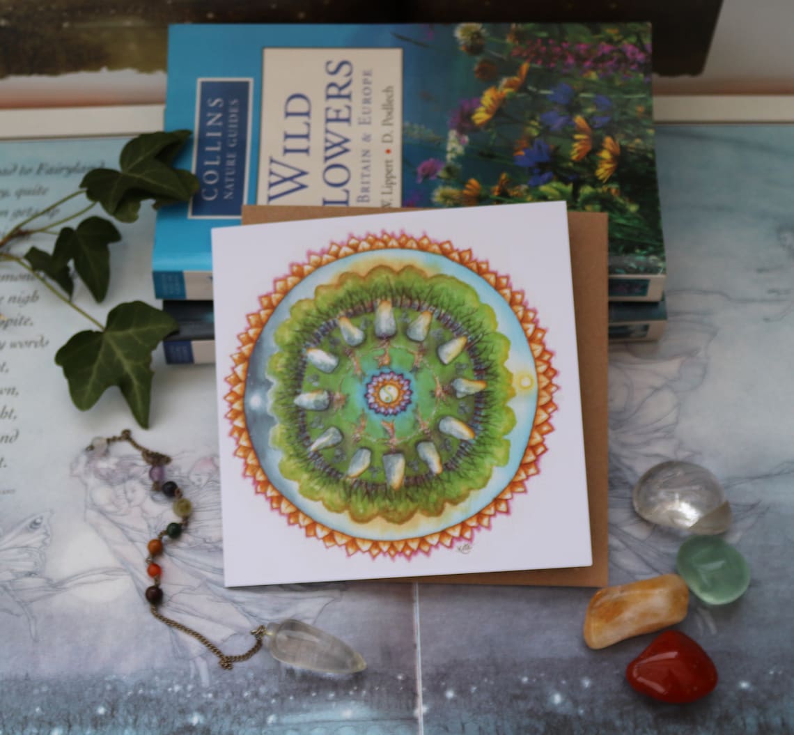 Earth Magic Square Art Cardmandala Moon Phase Woodland - Etsy UK