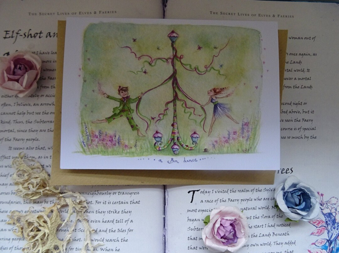 A Bun Dance Greetings Card Maypole Wedding Card - Etsy