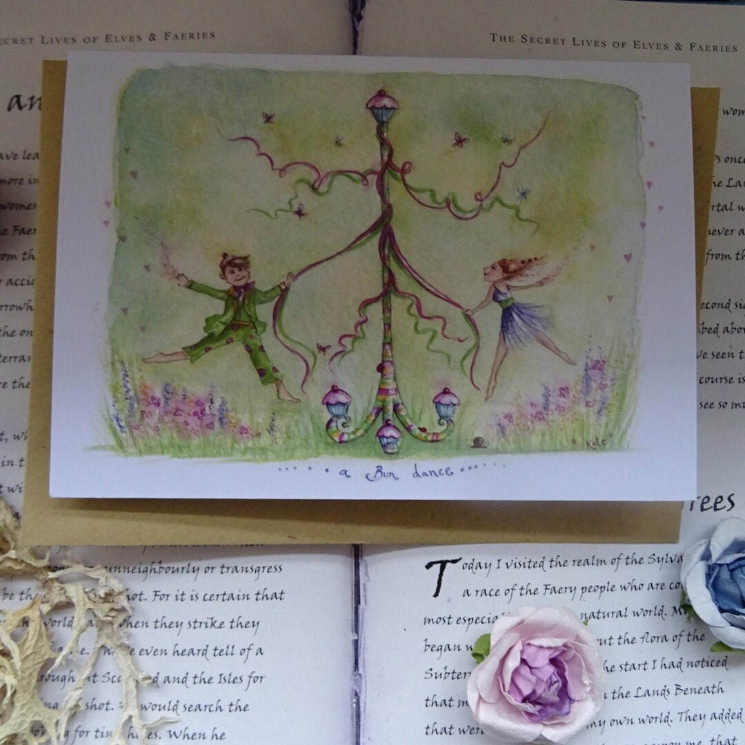 A Bun Dance Greetings Card, Maypole, Wedding Card, Handfasting, Cakes ...