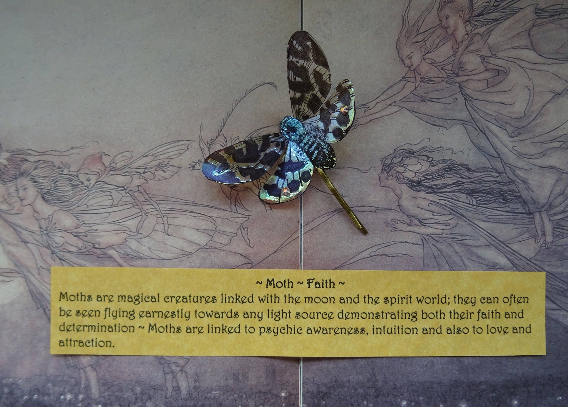 Lunar Moth Shimmering Hair Slide