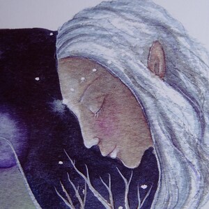 A4 Art Print, Merlin's Journey, Glastonbury Tor, Goddess, Merlin, Moon ...