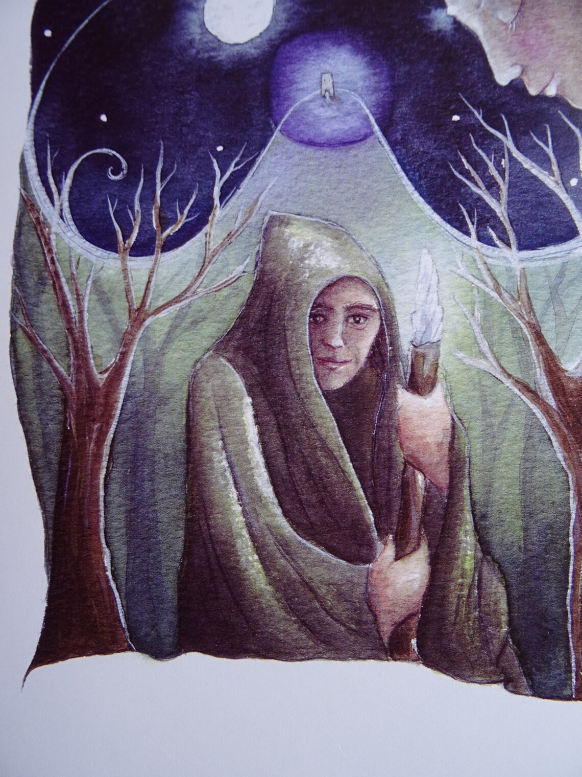 A4 Art Print Merlin's Journey Glastonbury Tor Goddess - Etsy UK