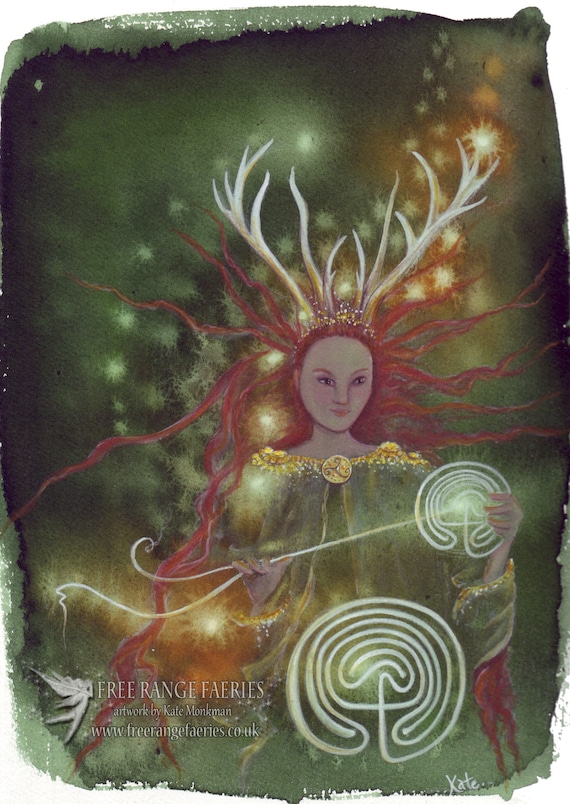 A4 Art Print Elen of the Ways Goddess Elen Reindeer | Etsy