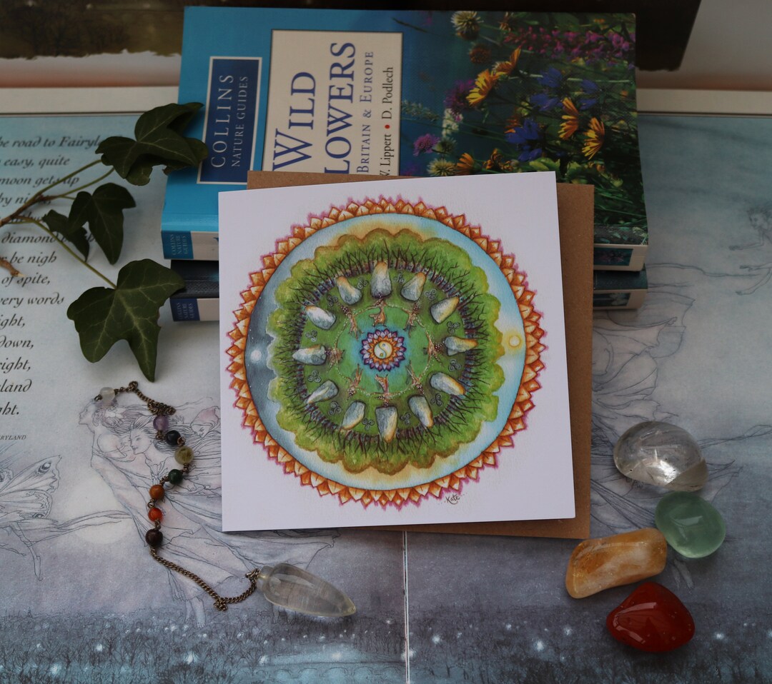 Earth Magic Square Art Cardmandala Moon Phase Woodland - Etsy UK