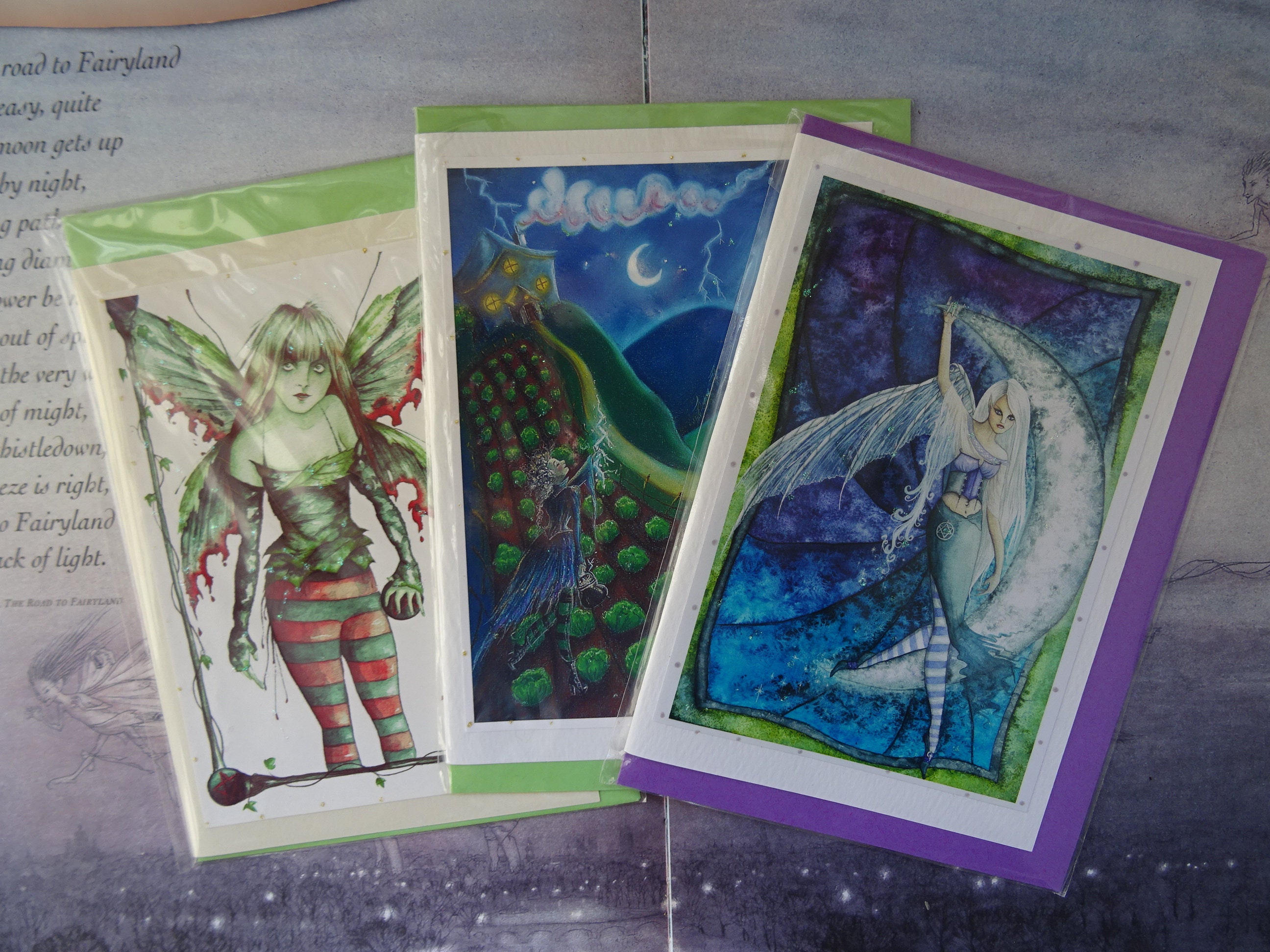 Clearance, Bewitched Card Pack, Faerie cards, Birthday Card, Moonlight ...