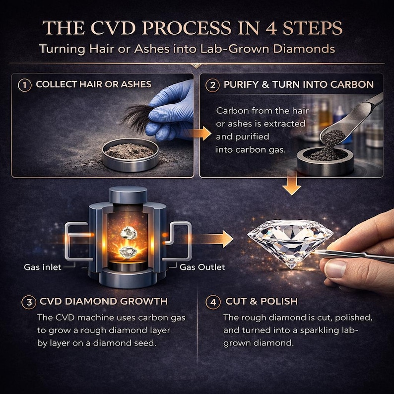 3.40 Ct Pet Memory Diamond Ring | 3.00 Ct Emerald Cut Lab Grown CVD ...