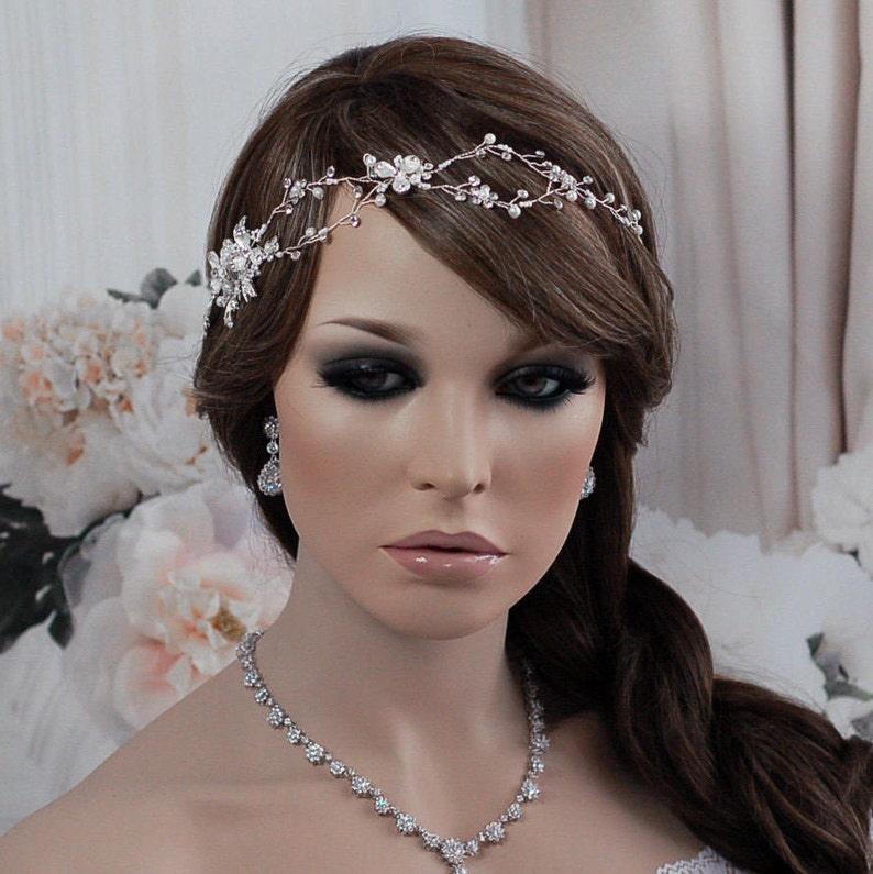 Rose Gold or Gold Bridal Wreath Vine Hair Accessory Headband | Etsy