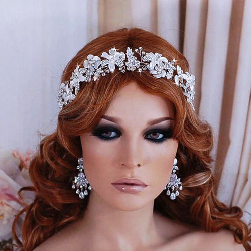 Bridal Crystal Hair Vine Wedding Pearl Crystal Hair Vine Etsy