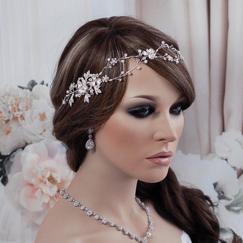 Rose Gold or Gold Bridal Wreath Vine Hair Accessory Headband | Etsy