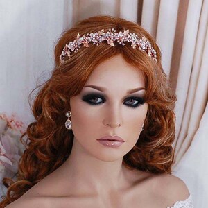 ROSE GOLD Bridal Headband Party Hair Wreath Headpiece Head Piece ...