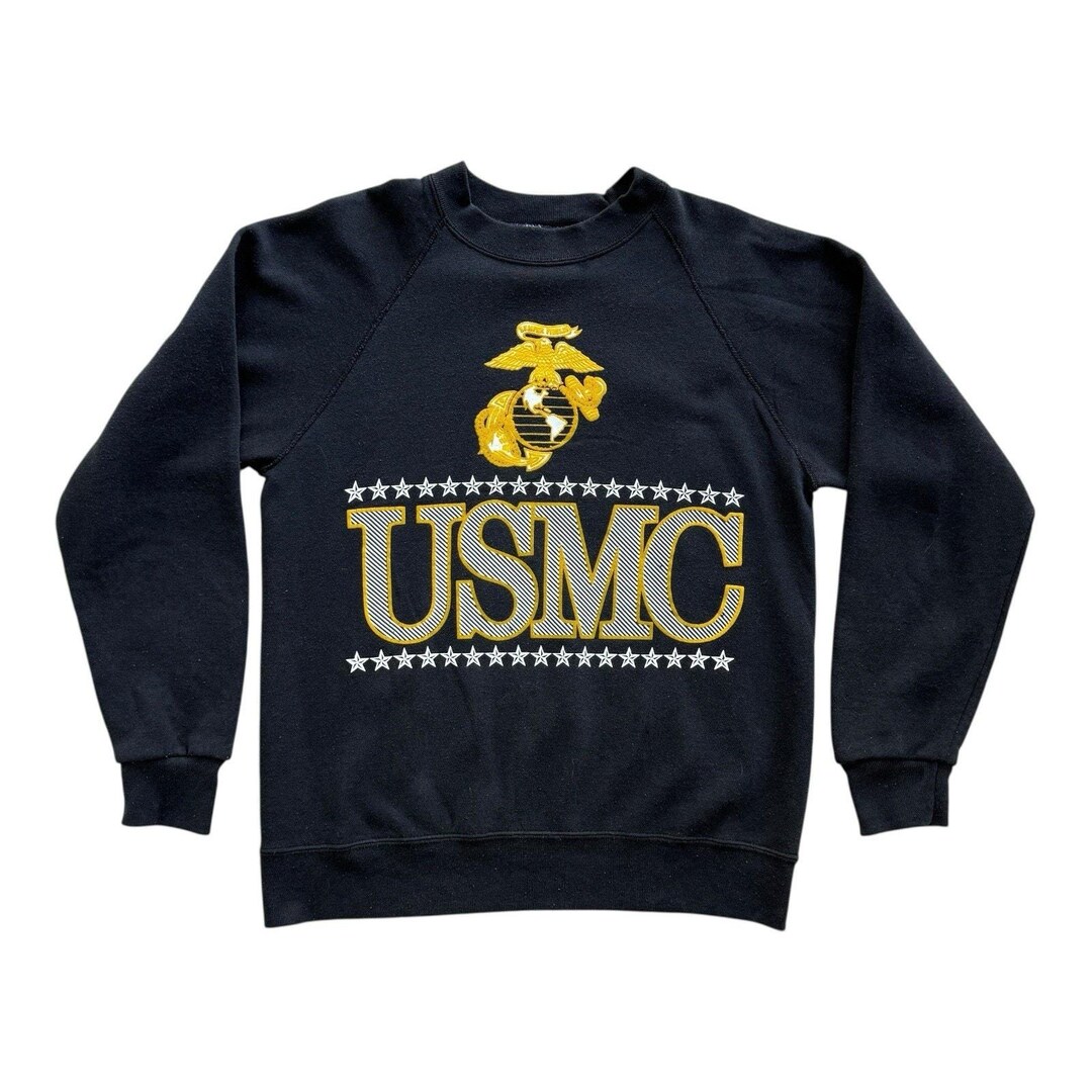 Vtg 80’s/90’s Black USMC Made in USA Raglan Graphic Sweatshirt M - Etsy