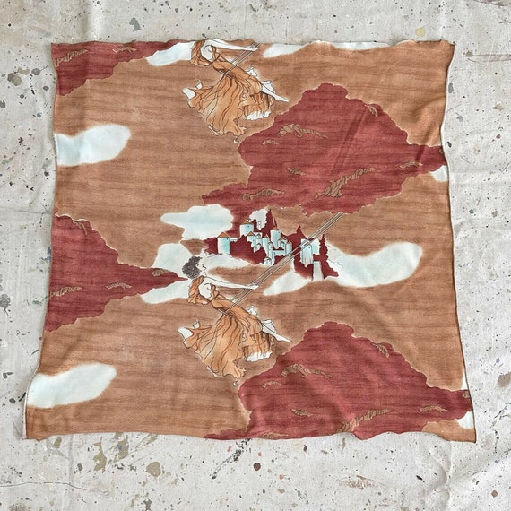 Vintage Maxwell Parrish Inspired Print On 1970s Polyester Etsy