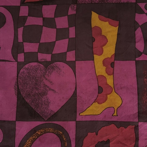 RARE Vintage 1960’s Ungaro Pop Art Mod Silk Scarf - Gem