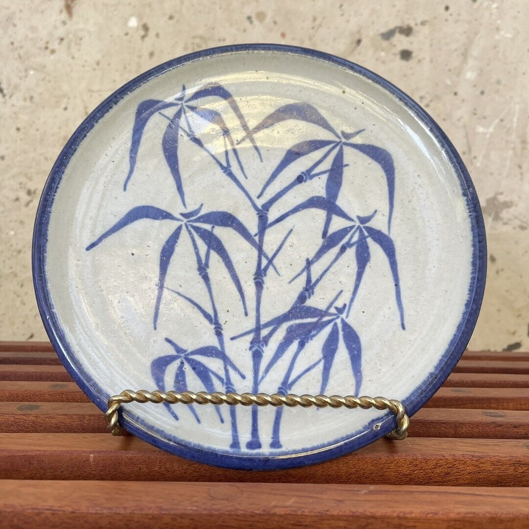 Vintage Signed Mark Blumenfeld Ceramic Plate Studio Pottery Bamboo ...