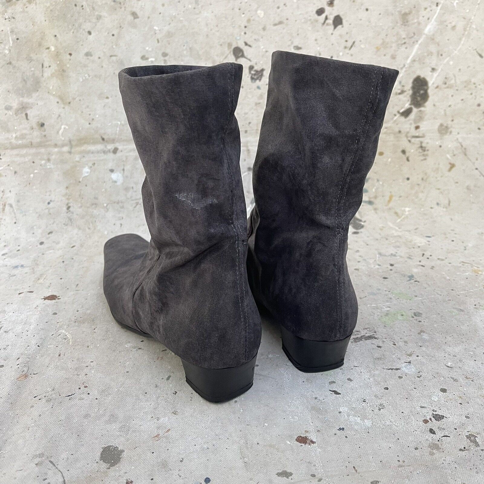 Vintage Y2K Jaime Mascaro Sock Boots Shiny Grey Stretch - Etsy