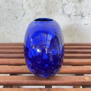 Vintage Jon Price Pottery Cobalt Blue Crystalline Glaze Vase - Etsy