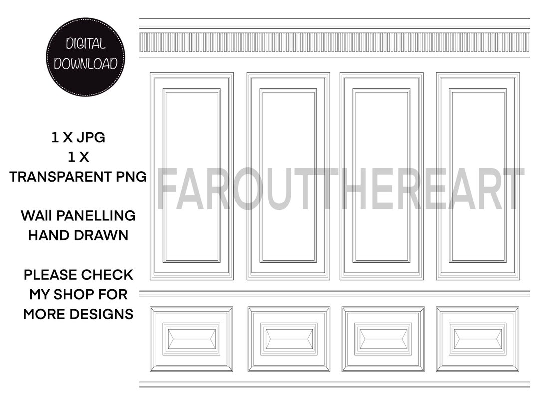 Wall Panelling, Interior Design, Ornate Moulding, Interior Clipart ...