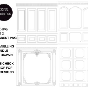 Clipart Bundle, Interior Design, Wall Panelling, Interior Clipart, Wall ...