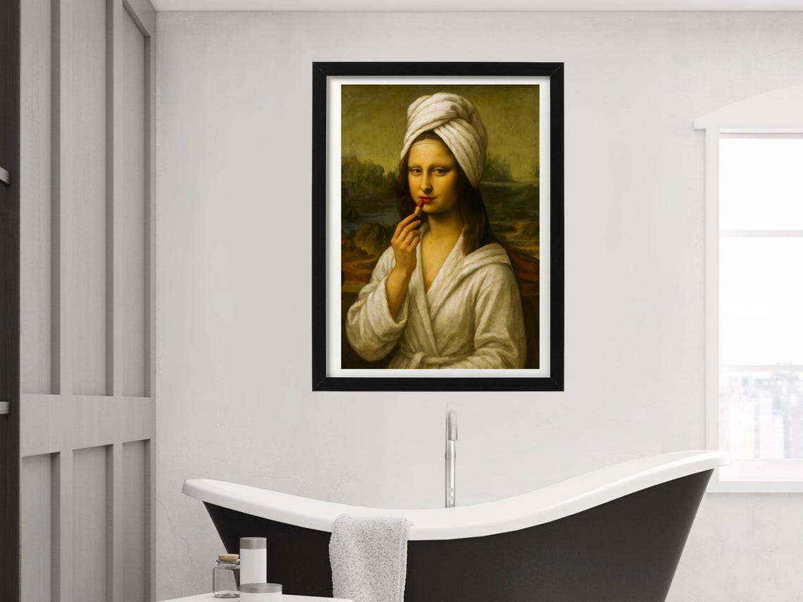 Mona Lisa Art, Mona Lisa Poster Print, Mona Lisa Bathroom Print, Mona ...