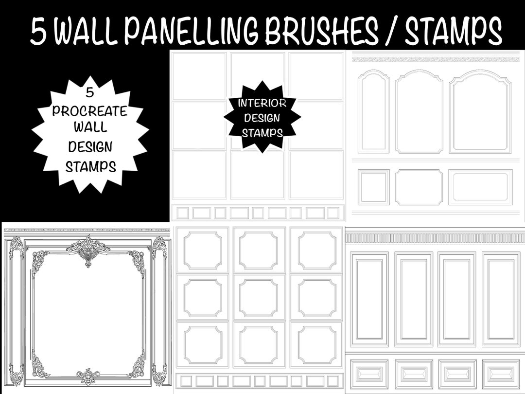 Procreate Interior Design Stamps, Procreate Wall Panelling, Procreate ...